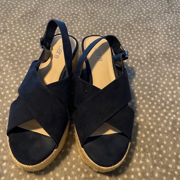Bar III | Shoes | Bar Iii Bianka Espadrilles Wedge Sandals Navy Sz 85 ...
